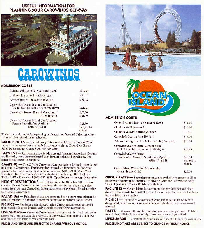 Carowinds Map and Brochure (1976 - 2024) | ThemeParkBrochures.net