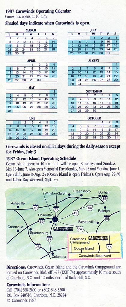 Carowinds Map and Brochure (1976 - 2024) | ThemeParkBrochures.net