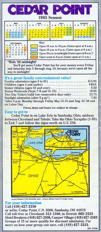 Cedar Point Map and Brochure (2024 - 1961) | ThemeParkBrochures.net