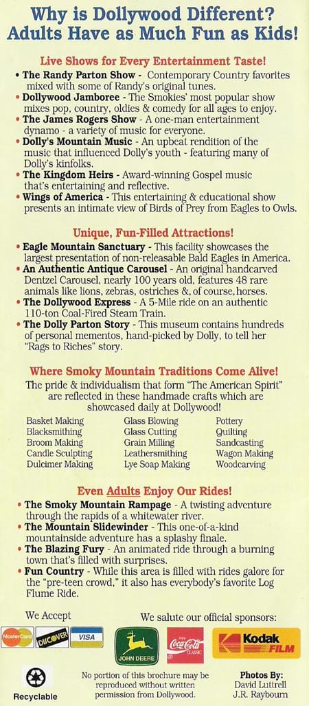 Dollywood Map and Brochure (1989 - 2024) | ThemeParkBrochures.net