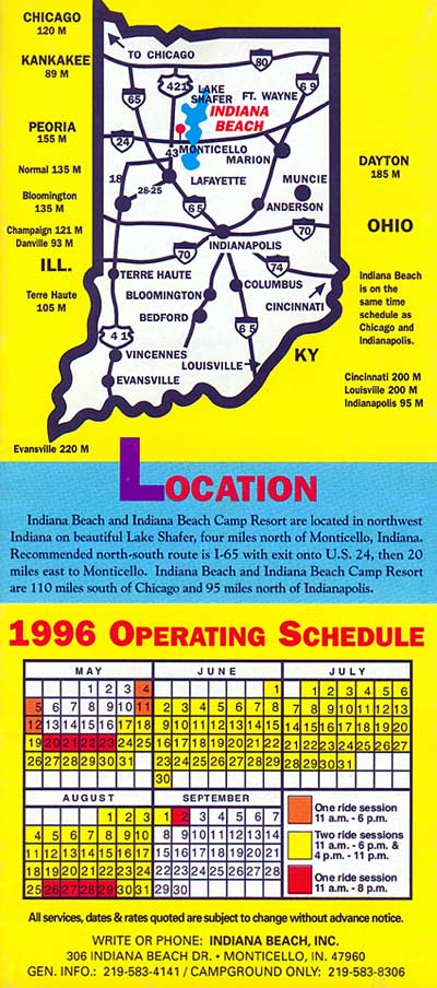 Indiana Beach Map and Brochure (1954 - 2024) | ThemeParkBrochures.net
