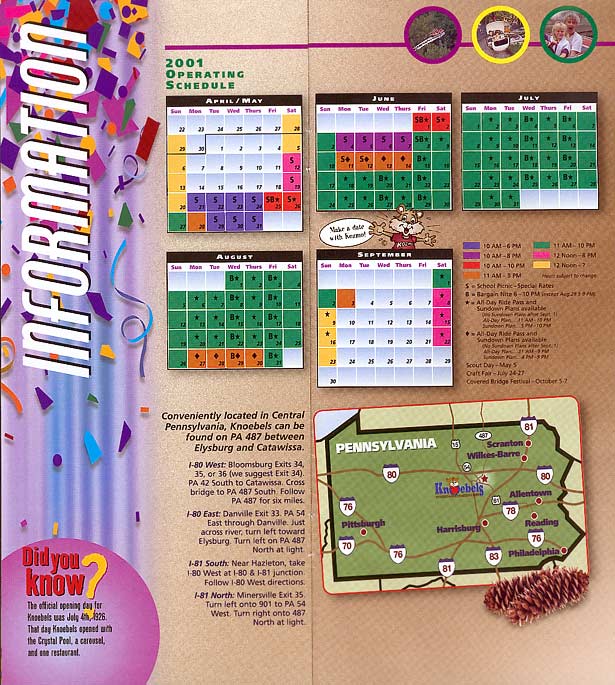 Knoebels Amusement Resort Map and Brochure (1998 - 2023 ...