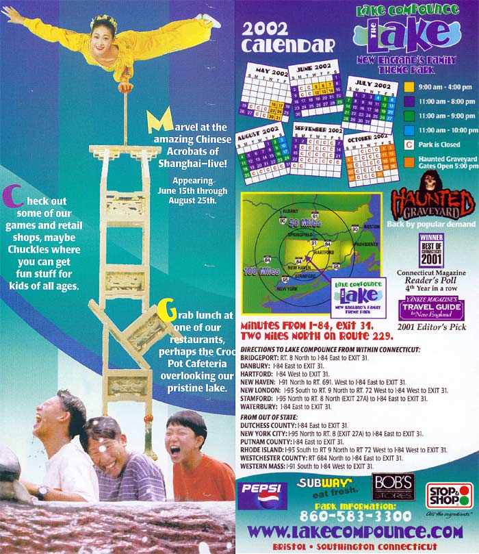 Lake Compounce Map and Brochure (2002 - 2023) | ThemeParkBrochures.net