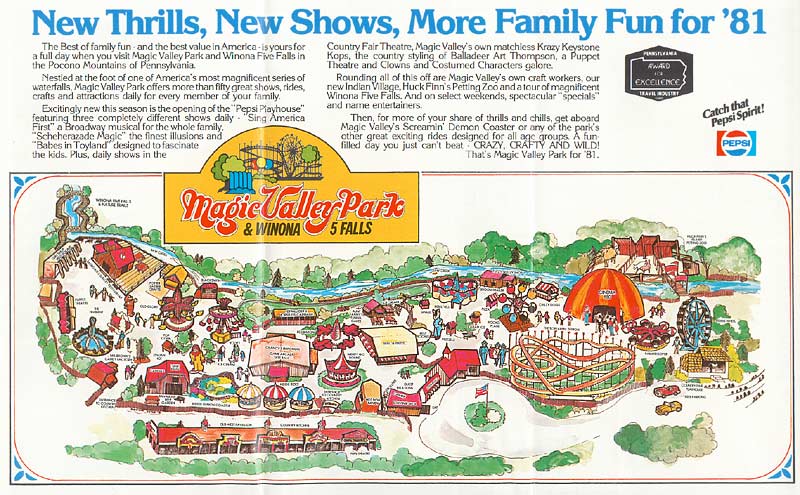 Magic Valley Park Map and Brochure (1981) | ThemeParkBrochures.net