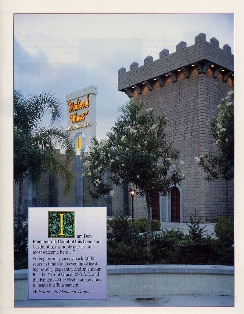 Medieval Times Map and Brochure (1987 - 2004) | ThemeParkBrochures.net