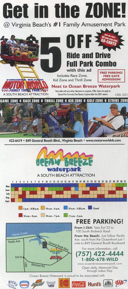 Ocean Breeze Waterpark Map and Brochure (2001 - 2023 ...