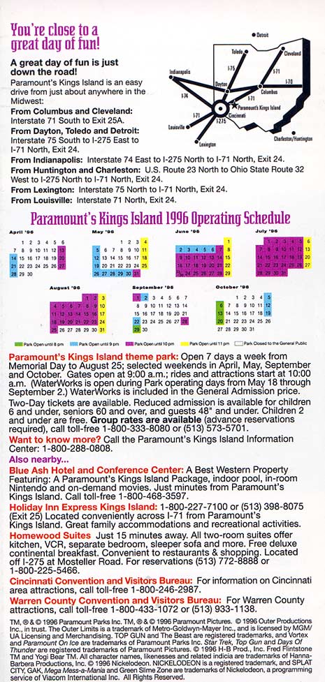 Kings Island Map and Brochure (1972 - 2024) | ThemeParkBrochures.net