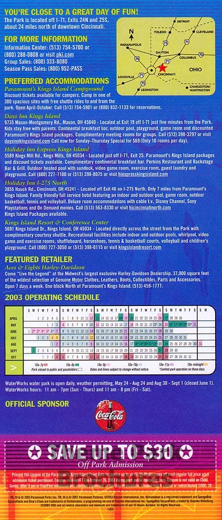 Kings Island Map and Brochure (1972 - 2024) | ThemeParkBrochures.net