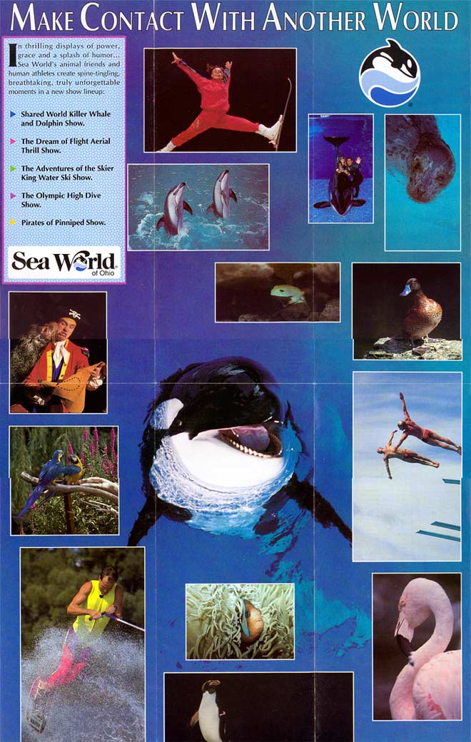 SeaWorld Ohio Map and Brochure (1988 - 2000) | ThemeParkBrochures.net