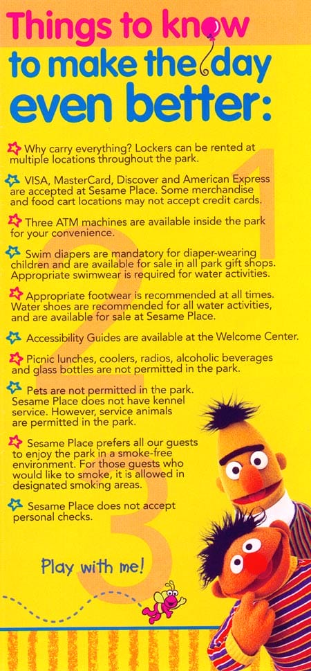 Sesame Place Map and Brochure (2001 - 2024) | ThemeParkBrochures.net