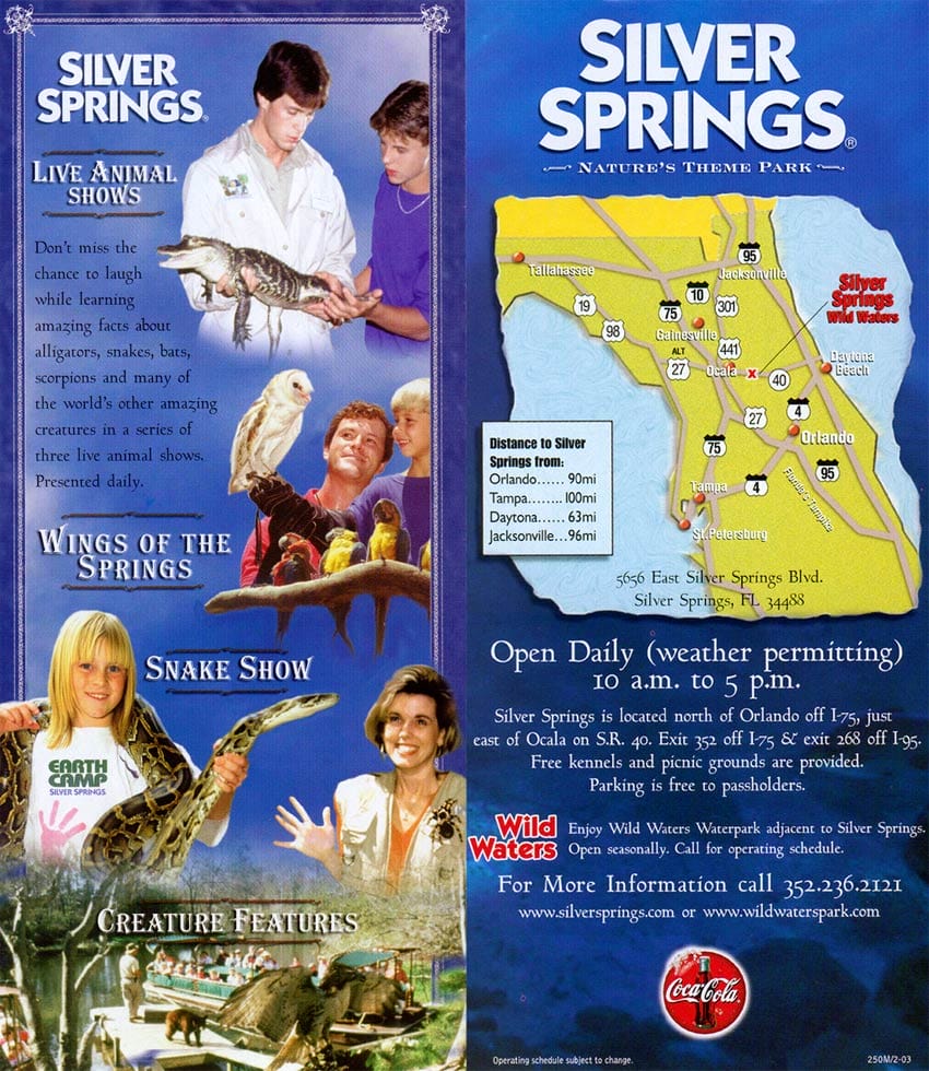 Silver Springs Map and Brochure (1958 - 2011) | ThemeParkBrochures.net