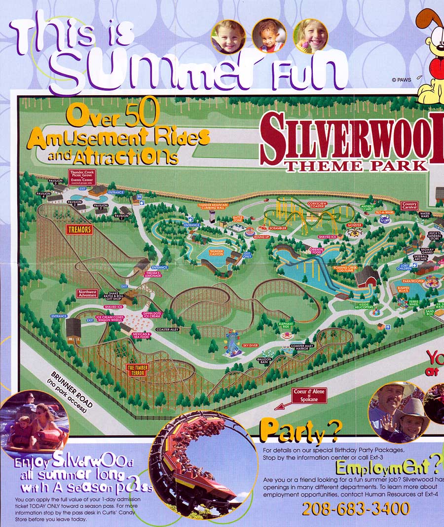 Silverwood Theme Park Map and Brochure (1990 - 2024 ...
