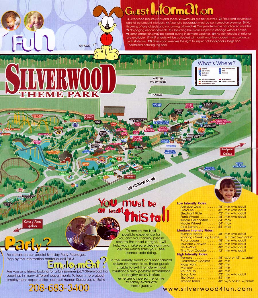 Silverwood Theme Park Map and Brochure (1990 - 2024 ...