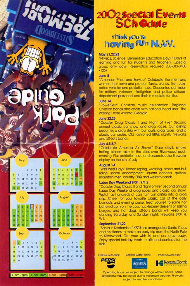 Silverwood Theme Park Map and Brochure (1990 - 2024 ...