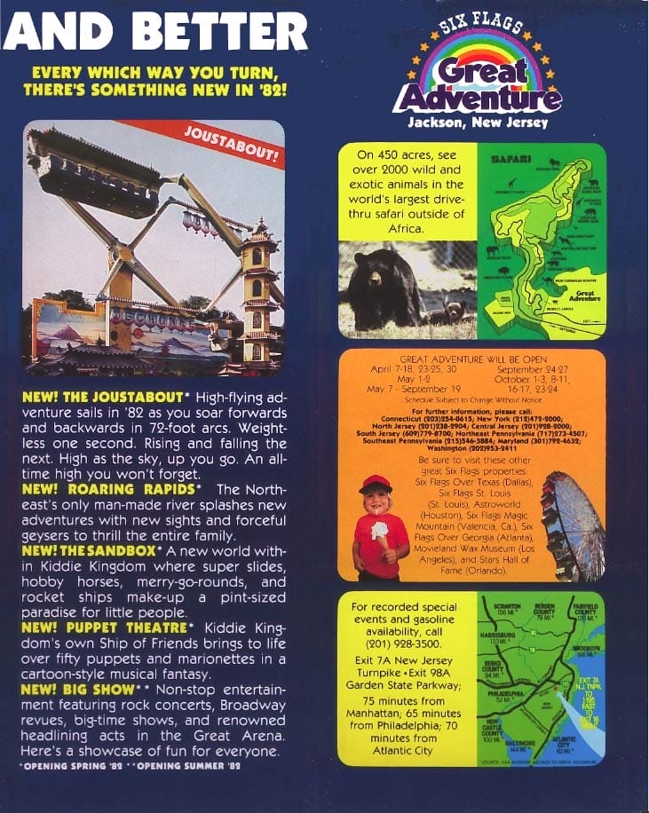 Six Flags Great Adventure Map and Brochure (1974 - 2024 ...