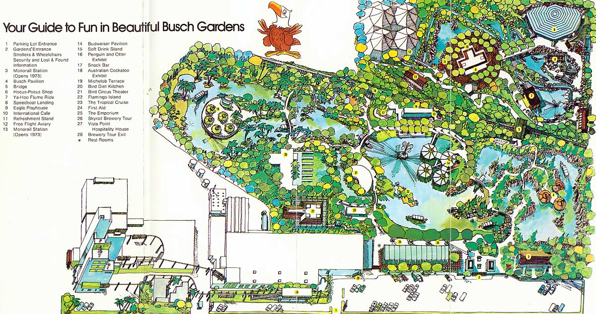 Busch Gardens Map and Brochure (1972) | ThemeParkBrochures.net
