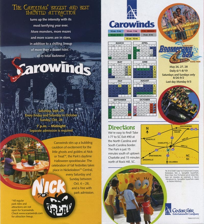 Carowinds Map and Brochure (1976 - 2024) | ThemeParkBrochures.net