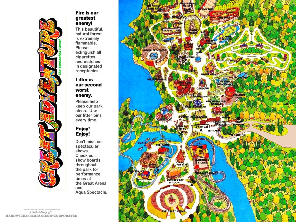 Six Flags Great Adventure Map and Brochure (1974 - 2024 ...
