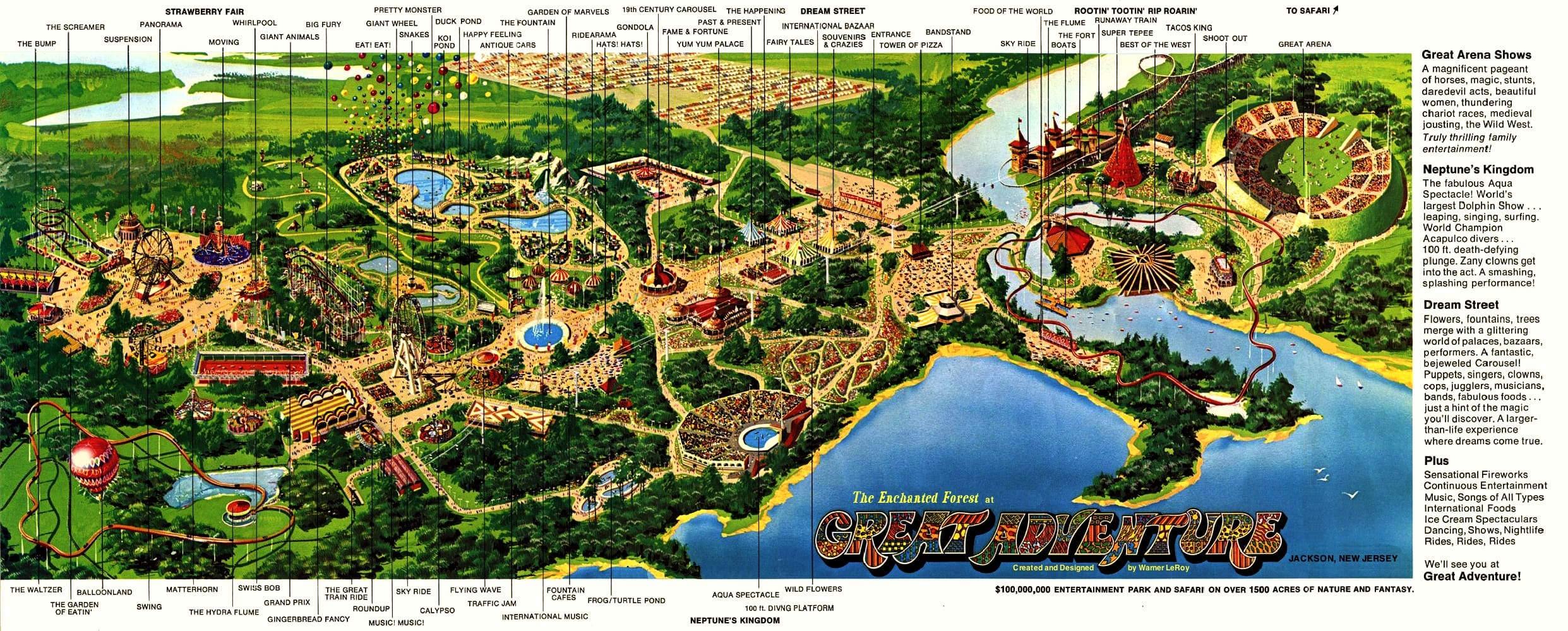 Six Flags Great Adventure Map and Brochure (1974 - 2024 ...