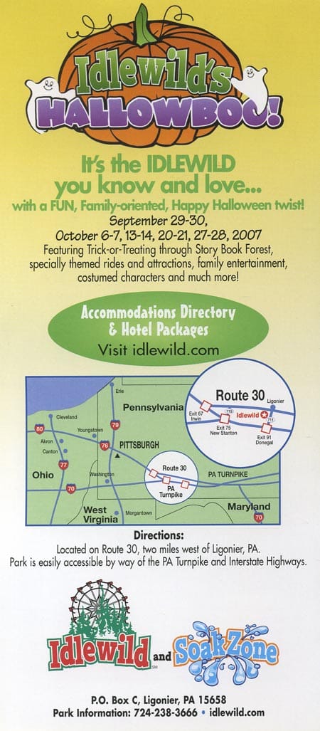 Idlewild & SoakZone Map and Brochure (1997 - 2023) | ThemeParkBrochures.net