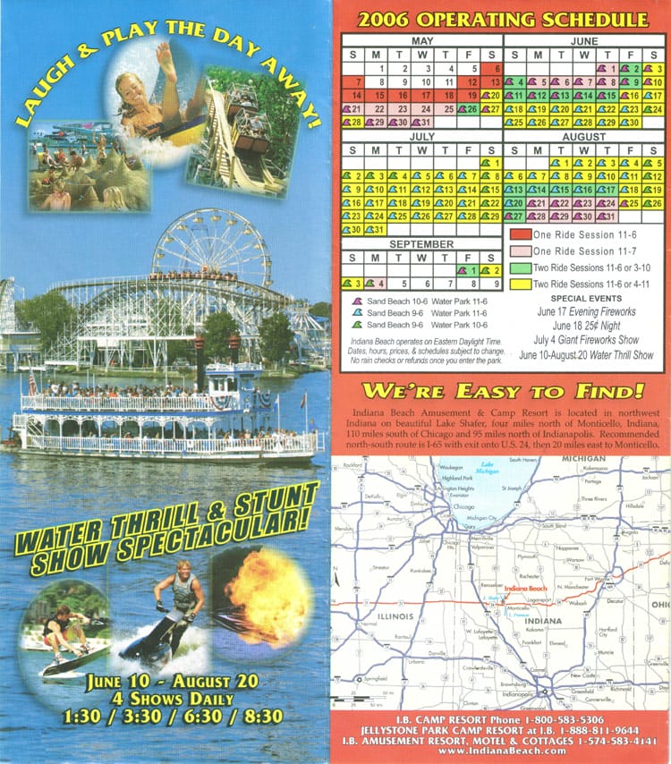Indiana Beach Map and Brochure (1954 - 2024) | ThemeParkBrochures.net
