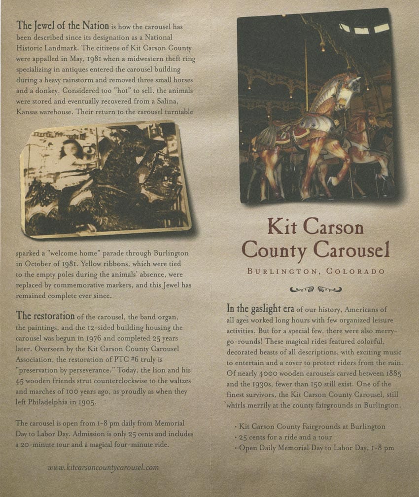 Kit Carson County Carousel Map and Brochure (2006) | ThemeParkBrochures.net