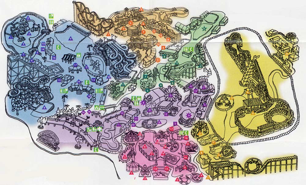 Adventure World Map and Brochure (1995) | ThemeParkBrochures.net