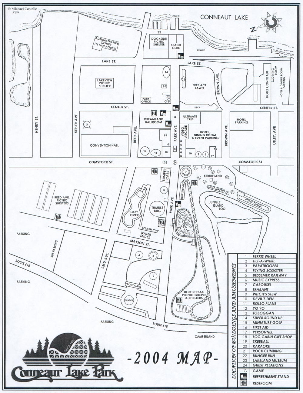 Conneaut Lake Park Map and Brochure (2002 - 2023) | ThemeParkBrochures.net
