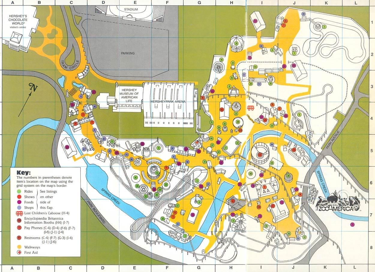 Hersheypark Map and Brochure (1979 - 2024) | ThemeParkBrochures.net
