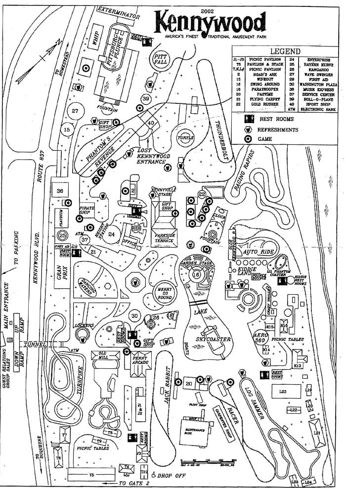 Kennywood Map and Brochure (2001 - 2024) | ThemeParkBrochures.net
