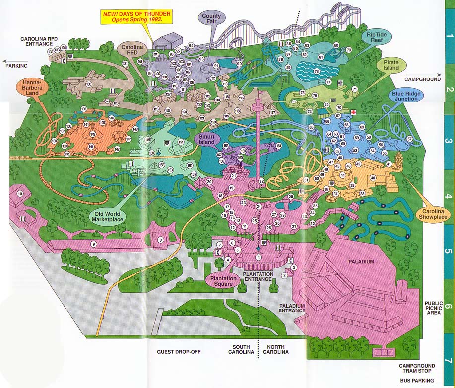 Carowinds Map and Brochure (1976 - 2024) | ThemeParkBrochures.net