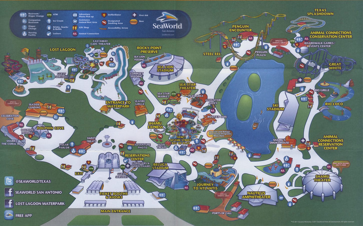 SeaWorld San Antonio Map and Brochure (2000 - 2024 ...