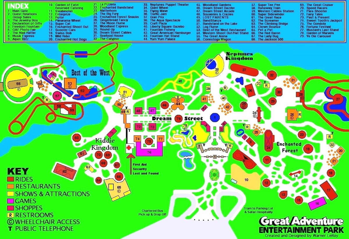 Six Flags Great Adventure Map and Brochure (1974 - 2024 ...