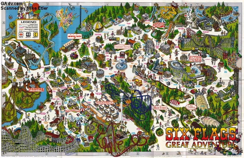Six Flags Great Adventure Map and Brochure (1974 - 2024 ...
