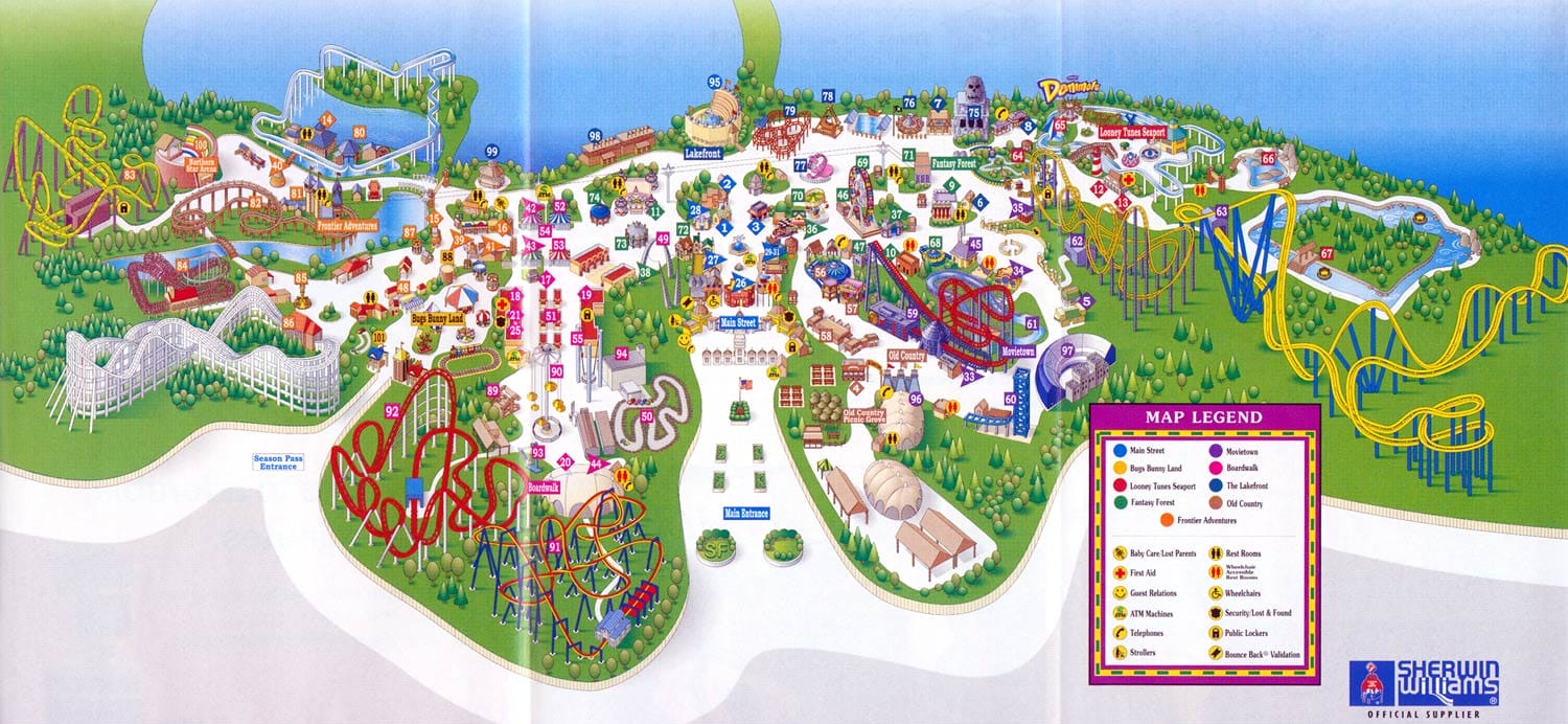Six Flags Great Adventure Map and Brochure (1974 - 2024 ...