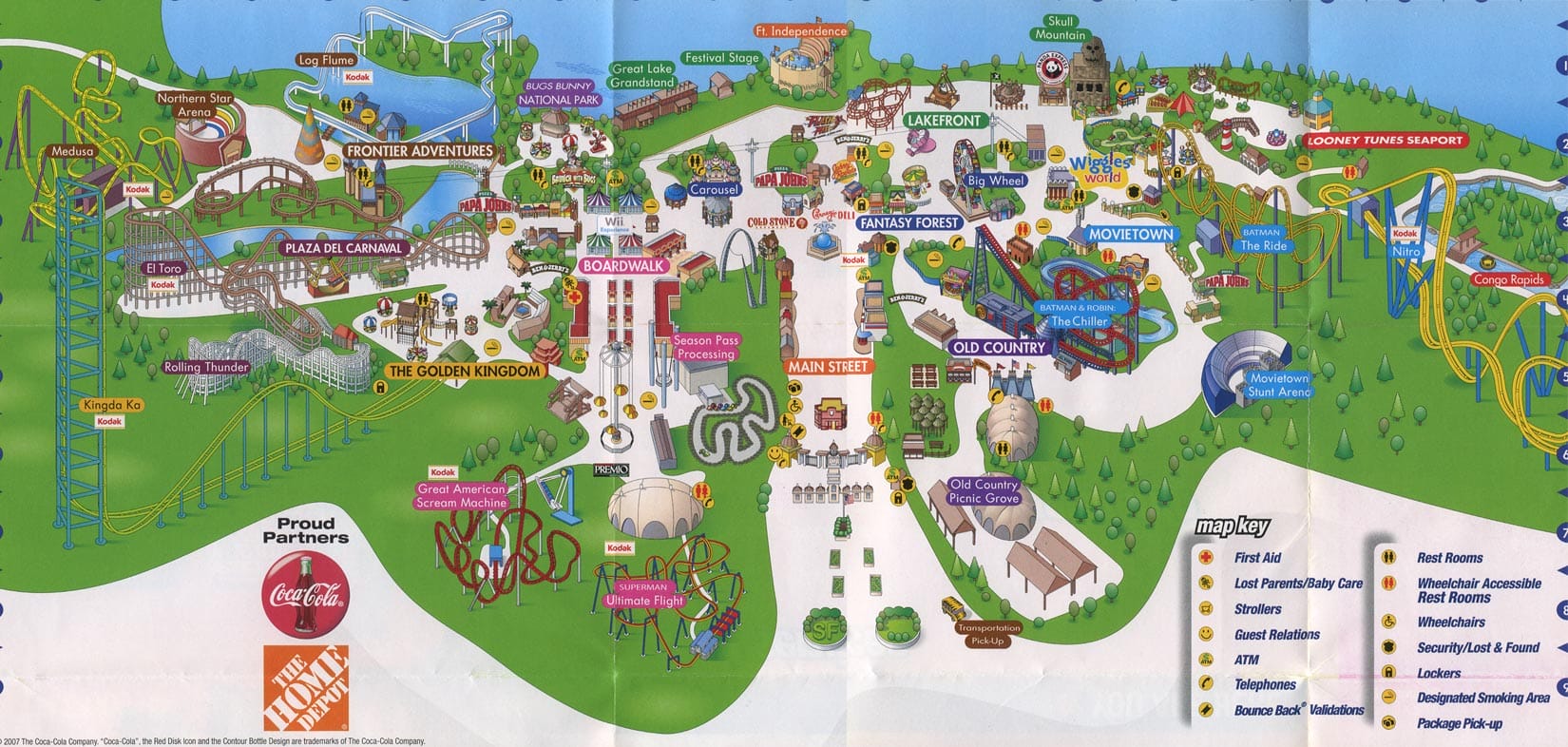 Six Flags Great Adventure Map and Brochure (1974 - 2024 ...