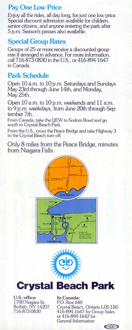 Crystal Beach Park Map and Brochure (1980) | ThemeParkBrochures.net