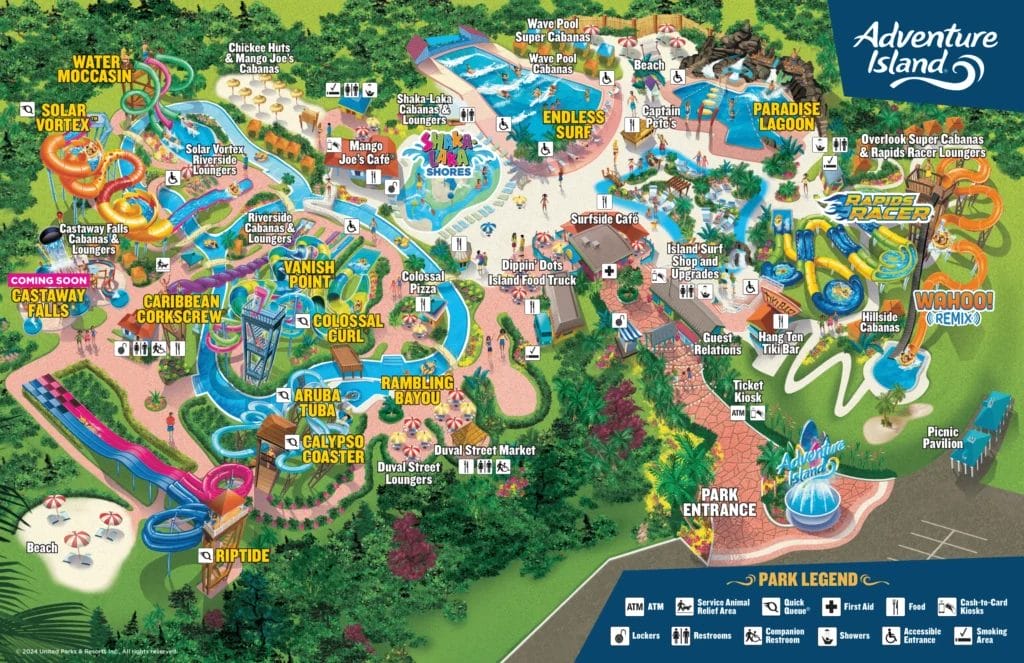 Adventure Island Map and Brochure (2000-2024) | ThemeParkBrochures.net