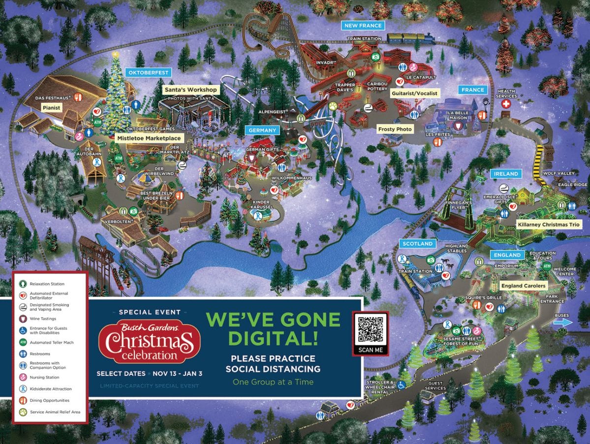 Busch Gardens Williamsburg Map and Brochure (1997 - 2024 ...
