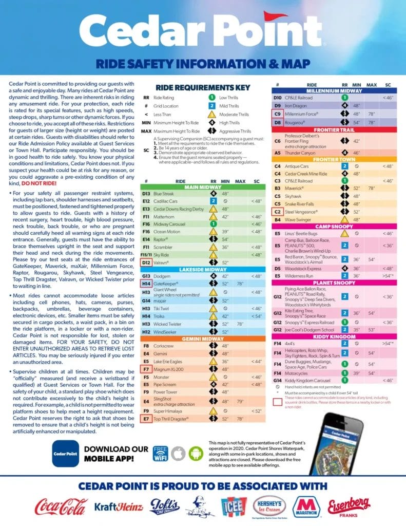 Cedar Point Map and Brochure (2024 - 1961) | ThemeParkBrochures.net