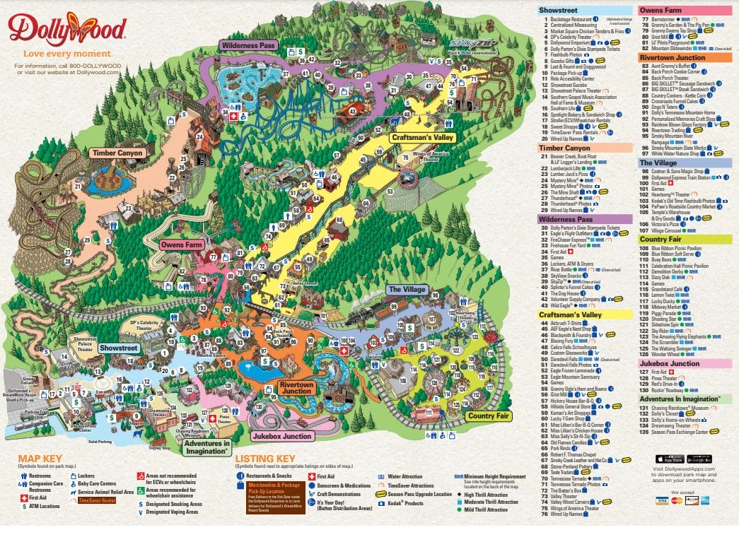 Dollywood Map and Brochure (1989 - 2024) | ThemeParkBrochures.net