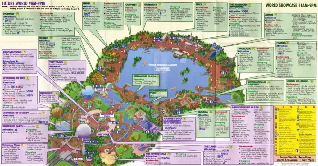 Epcot Map and Brochure (1987 - 2024) | ThemeParkBrochures.net