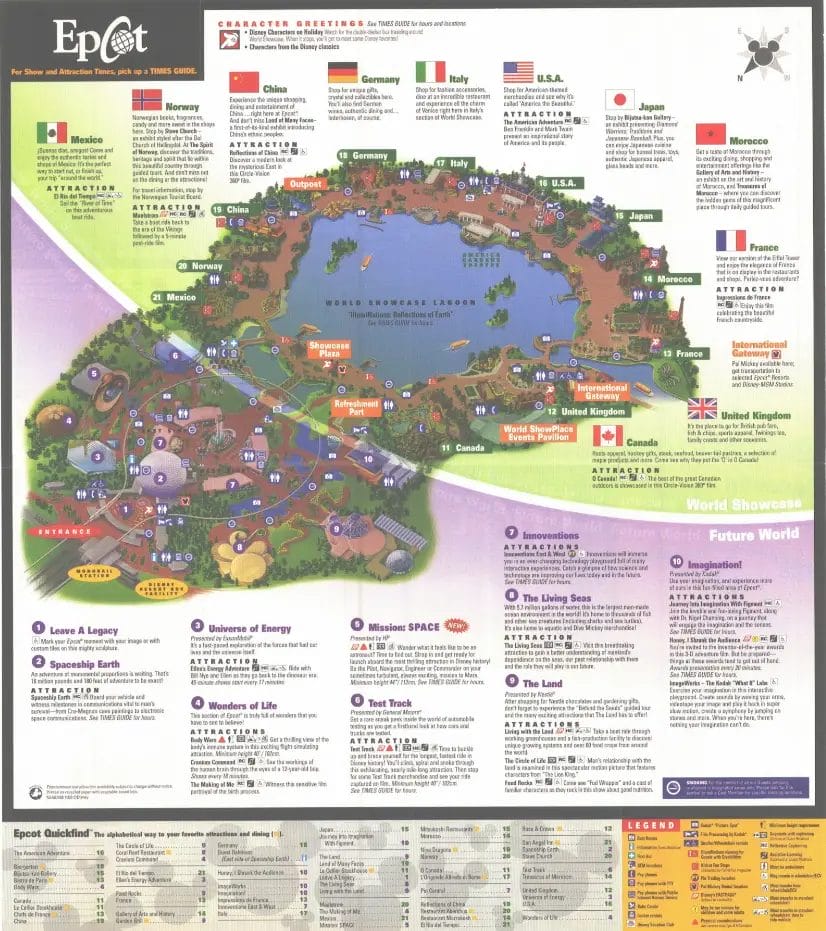 Epcot Map and Brochure (1987 - 2024) | ThemeParkBrochures.net