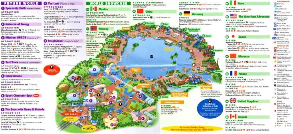Epcot Map and Brochure (1987 - 2024) | ThemeParkBrochures.net