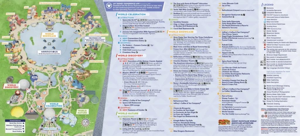 Epcot Map and Brochure (1987 - 2024) | ThemeParkBrochures.net