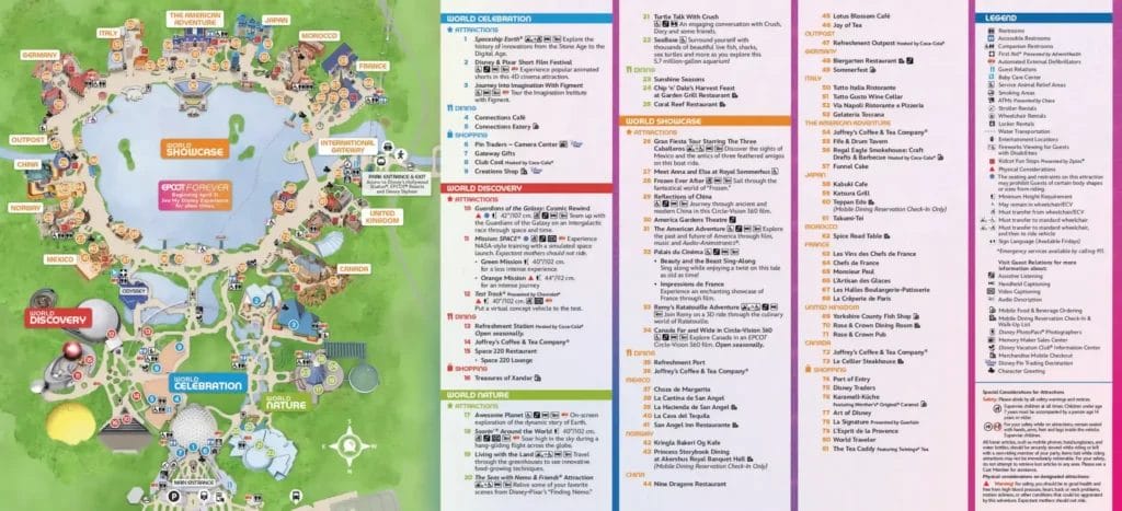 Epcot Map and Brochure (1987 - 2024) | ThemeParkBrochures.net