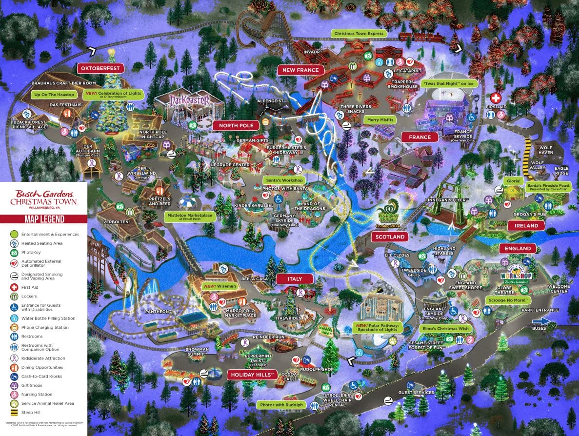 Busch Gardens Williamsburg Map and Brochure (1997 - 2024 ...
