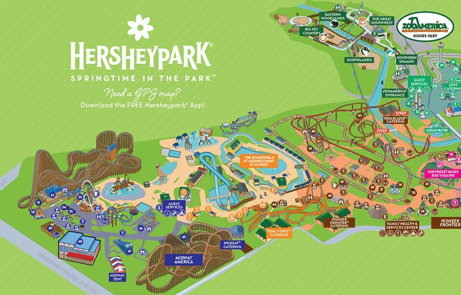 Hersheypark Map and Brochure (1979 - 2024) | ThemeParkBrochures.net