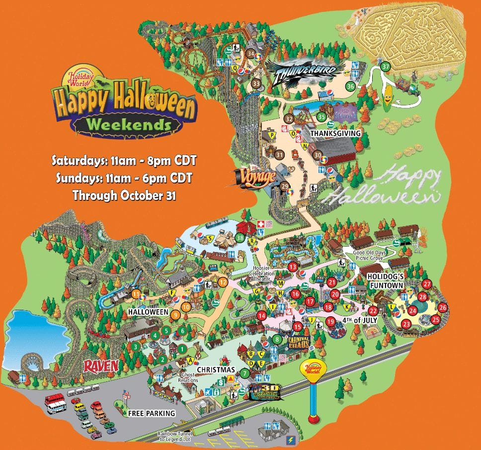 Holiday World & Splashin' Safari Map and Brochure (1986 - 2023 ...