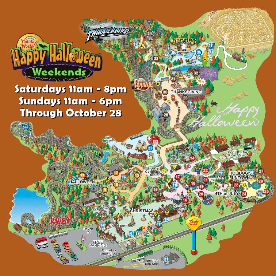 Holiday World & Splashin' Safari Map and Brochure (1986 - 2023 ...